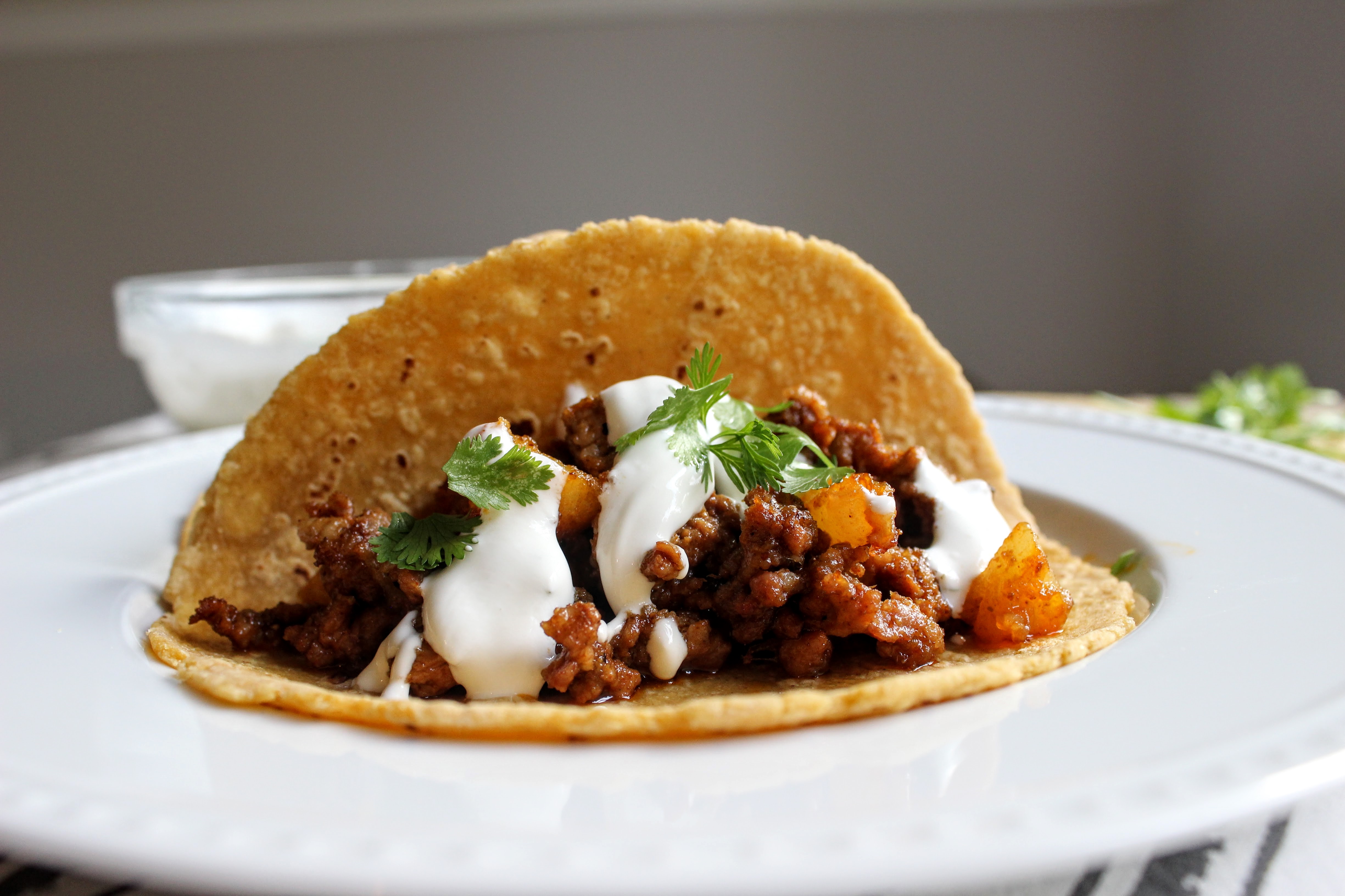 Chorizo and Potato Tacos – Marina Makes