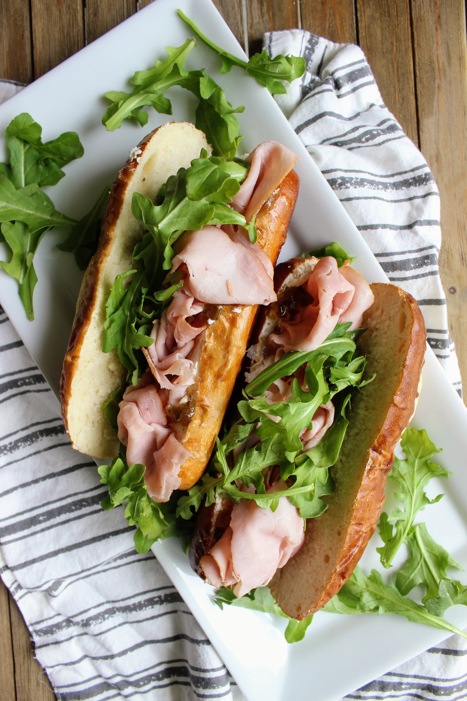 Ham and Goat Cheese Pretzel Sandwich – Marina Makes