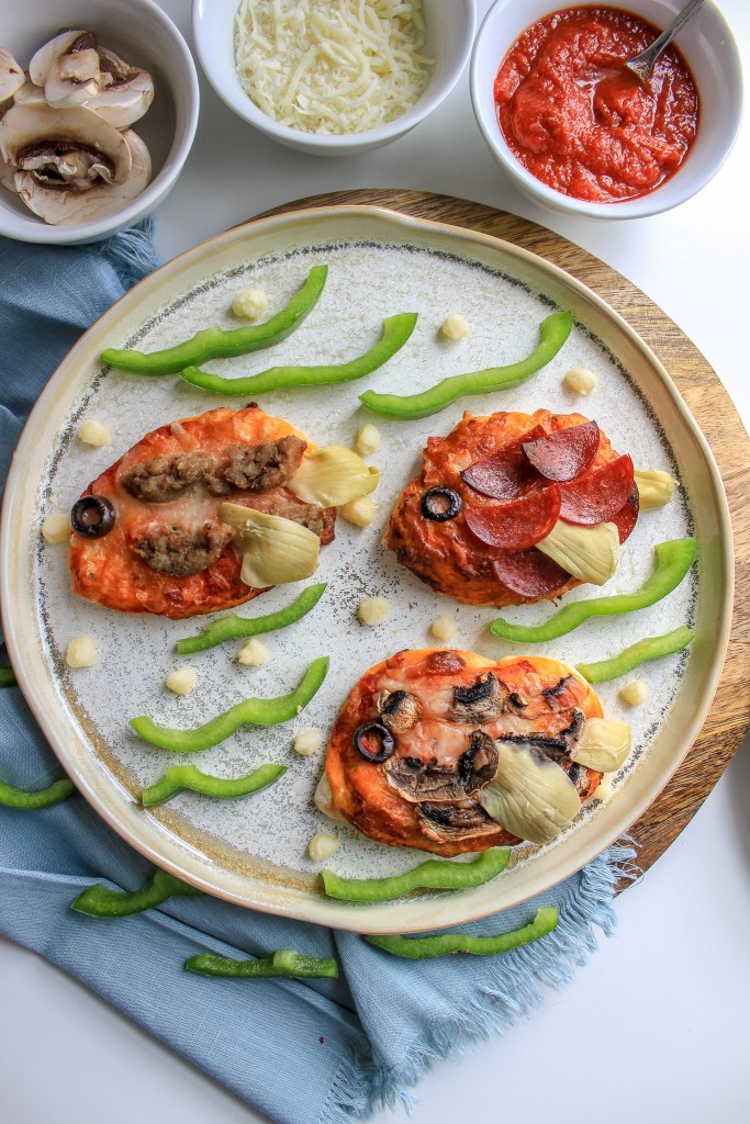 Fish-shaped Mini Pizzas – Marina Makes